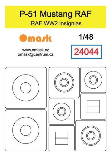 Omask 24044 P-51 Mustang RAF WW2 Insignias Mask