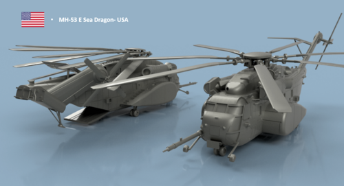 L'Arsenal 2.0 3D700265PL Sikorsky MH-53 E Sea Dragon folded blades - 3D printed (2 helicopters)
