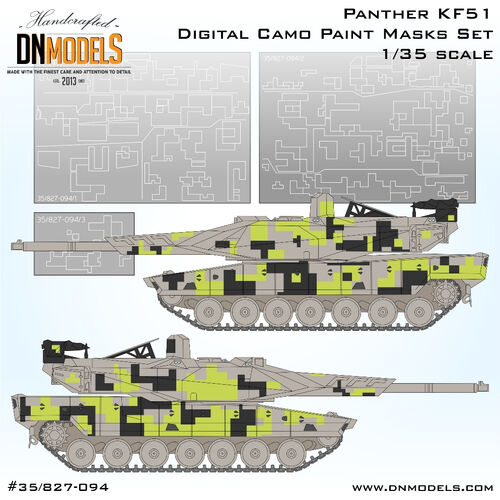 DN Models 35-827-094 KF51 Panther Digital Camouflage Paint Mask Set