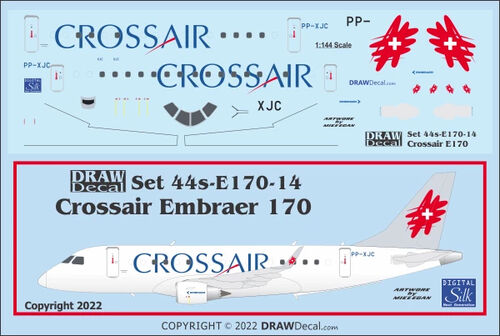 Draw Decal 44-E170-14 Embraer 170 - Crossair Embraer