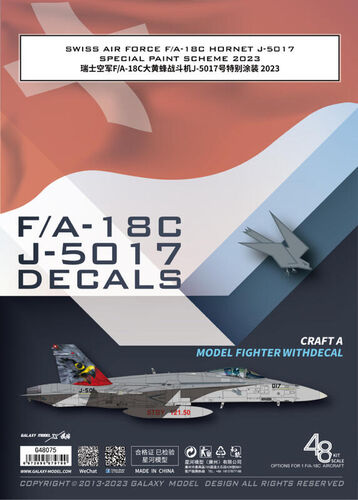 Galaxy-Model G48075 Swiss Air Force F/A-18C Hornet J-5017 Special Paint Scheme 2023