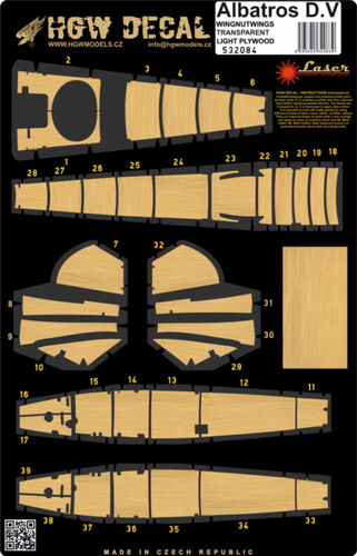 HGW Models 532084 Albatros D.V - Transparent / Light Plywood (for Wingnut Wings kits)