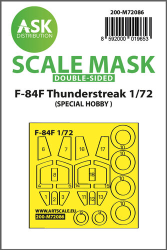 Art Scale Kit M72086 Republic F-84 F Thunderstreak - double-sided express fit mask (for Special Hobby kits)