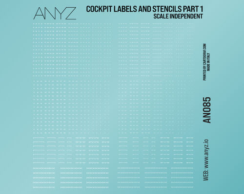 Anyz Model Accessories 085 Cockpit Labels And Stencils Part 1 (Scale Independent)