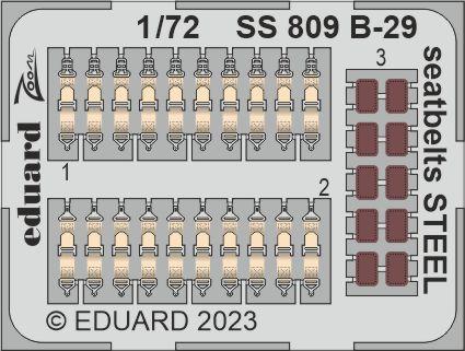 Eduard SS809 B-29 Seatbelts STEEL HOBBY 2000 / ACADEMY