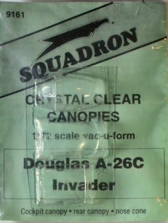 Squadron Canopies 9161 Douglas A-26 Invader (designed to be used with Airfix kits)