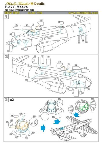 Metallic Details MDM4808 Boeing B-17 G Flying Fortress (designed to be used with Monogram and Revell kits)