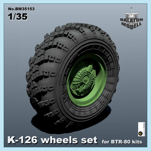Balaton Modell BM35153 BTR-80 Wheels, Type K-126 - Set No. 1 (Black Cat Customs)