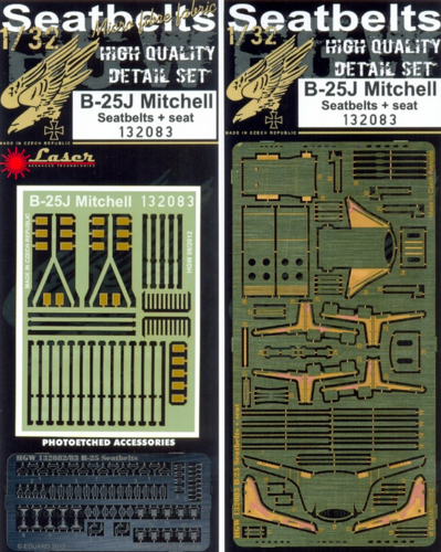 HGW Models 132083 B-25 Mitchell - Pilot Seat + Seat Belts