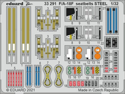Eduard 33291 F/A-18F seatbelts STEEL REVELL