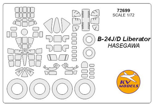 KV Models 72699 B-24D/J Liberator (HASEGAWA) + wheels masks