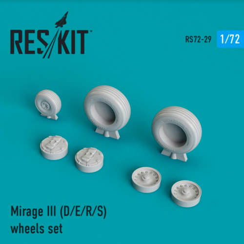 DISCONTINUED RES/KIT 72-0029 Dassault Mirage III (D/E/R/S) wheels set