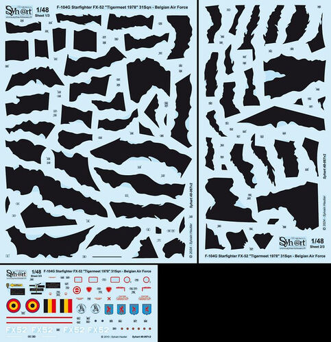 Syhart Decal 48-067 F-104G Starfighter FX-52 'Tigermeet 1978'