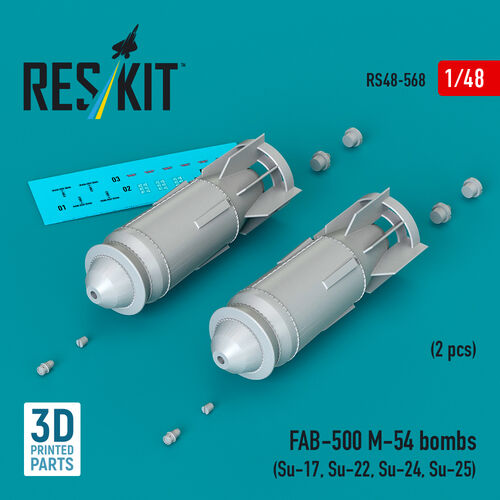 RES/KIT 48-0568 FAB-500 M-54 Bombs (2 pcs / 3D Printed)