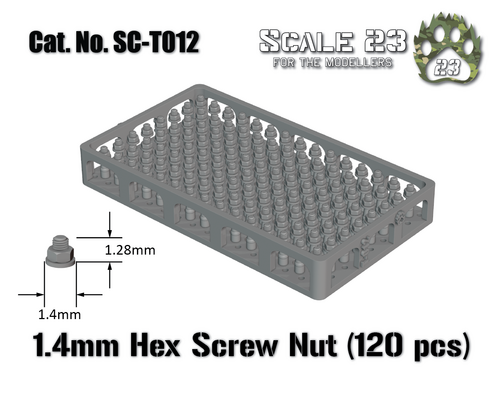 Scale23 SC-T012 1.4mm Hex Screw Nut (120 pcs)