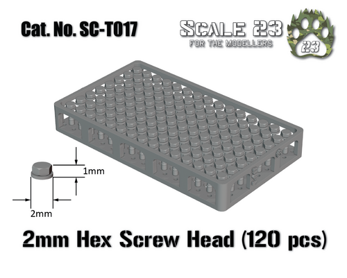 Scale23 SC-T017 2mm Hex Screw Head (120 pcs)