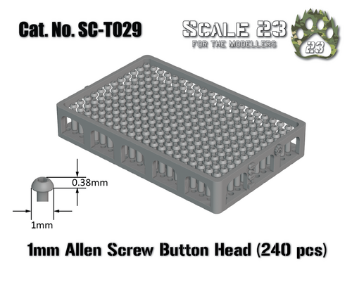Scale23 SC-T029 1mm Allen Screw Button Head (240 pcs)