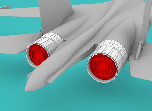 rise144models 089 Su-27 Exhaust Open With Exhaust And Intake Covers (Trumpeter Kit)