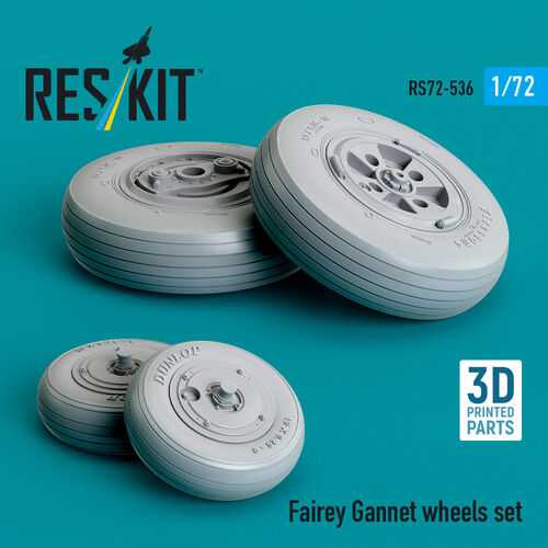RES/KIT 72-0536 Fairey Gannet Wheels Set (3D Printed)