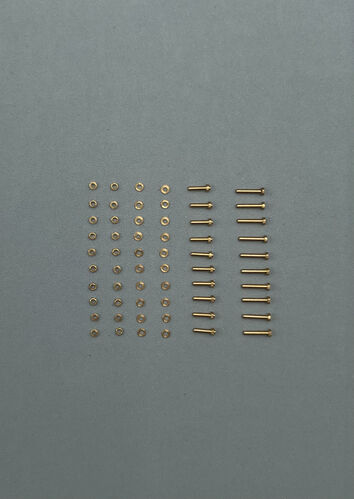 CNC Micro Turning E35229 Brass Bolt Set 3 - Diameter 0,6 mm / Hexagon 1 mm (60 brass parts)