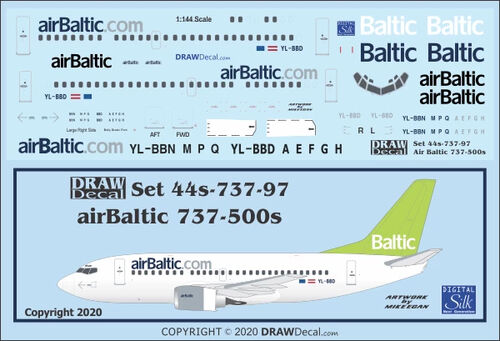 Draw Decal 44-737-97 Boeing 737-500 - Air Baltic