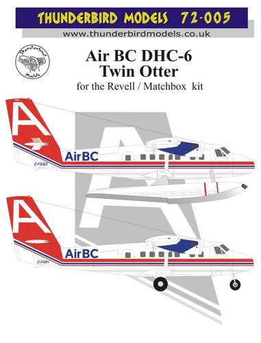 Thunderbird Models 72005 de Havilland Canada DHC-6 Twin Otter - Air BC Decals (for Revell and Matchbox kits)