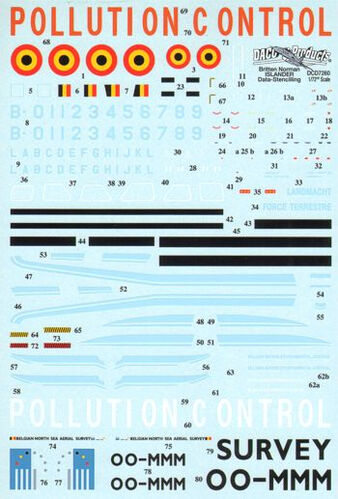 Daco Products DCD7260 Britten-Norman BN-2 A/B Islander in Belgian Army Service (5 schemes)
