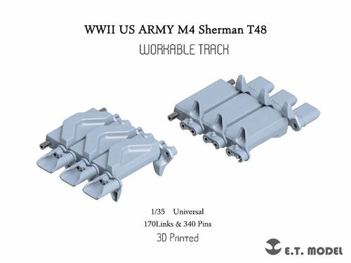 ET Model P35-083 US WWII M4 Sherman - T48 with duck bill Workable Track Type 2