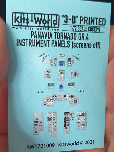 Kits World 3D1721009 Panavia Tornado GR.4 (screens off) 3D Full colour Instrument Panels (for Italeri, Monogram and Revell kits)
