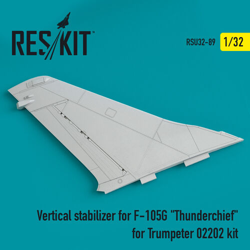 RES/KIT U32-0089 Vertical stabilizer for F-105G "Thunderchief" for Trumpeter 02202 kit
