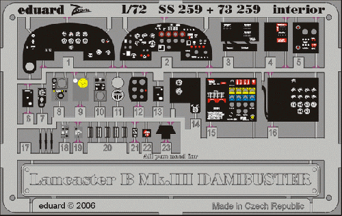 Eduard SS259 Lancaster B Mk.III Dambuster interior HASEGAWA
