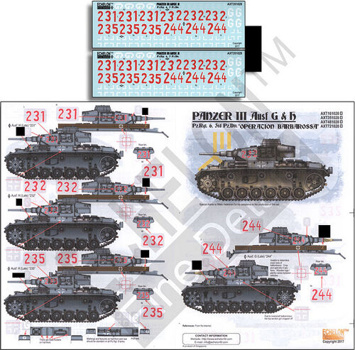 Echelon Fine Details AXT351028 Pz.Rgt. 6 Panzer IIIs - Operation Barbarossa