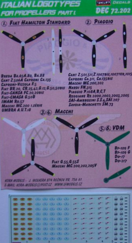 Kora Models Dec72202 Italian propellers logotyp I