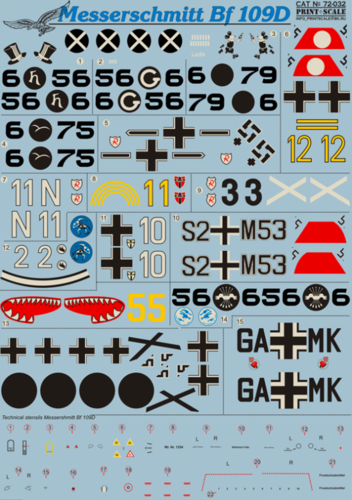 Print Scale 72-032 Messershmit 109-D