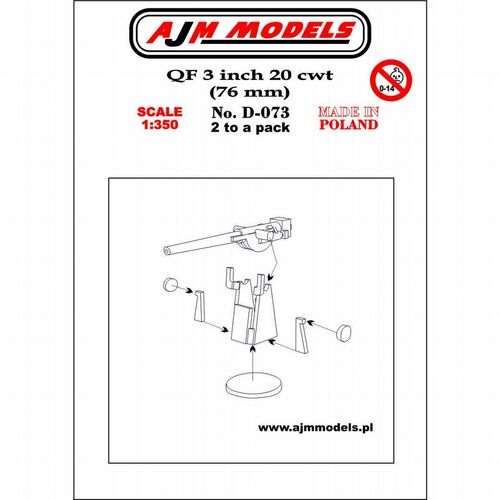AJM Models D-073 QF 3 inch 20 cwt (76 mm)