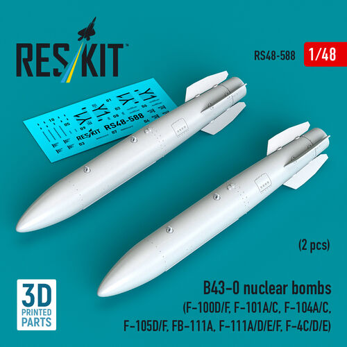 RES/KIT 48-0588 B43-0 Nuclear Bombs (2 pcs / 3D Printed)