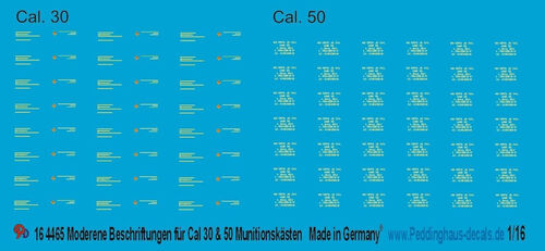 Peddinghaus-Decals 4465 Modern Markings For Cal 30 & Cal 50 Ammunition Boxes