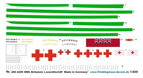 Peddinghaus-Decals 4409 HMS Britannic Hospital Ship