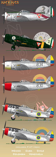 Aztec 48D044 Juicy Jugs - P-47 Bubble Tops from Central and South American Air Forces