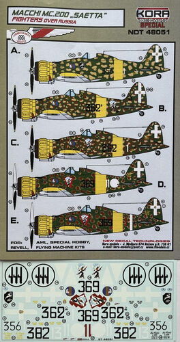 Kora Models NDT48051 Macchi MC.200 'SAETTA' Fighters Over Russia (For Italeri, Classic Airframes, Smer)