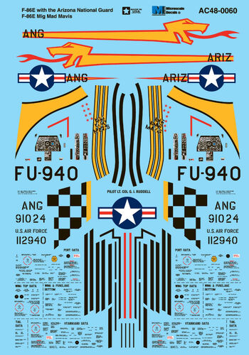 Microscale 480060 North American F-86 E Sabre: Arizona National Guard and Mig Mad Mavis (2 schemes)