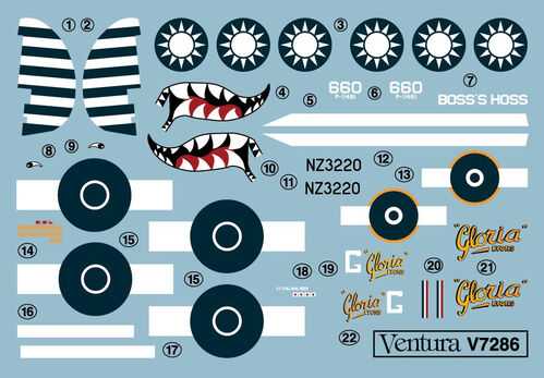 Ventura 7286 Curtiss P-40 N in RNZAF and American Volunteer Group Service (3 schemes)
