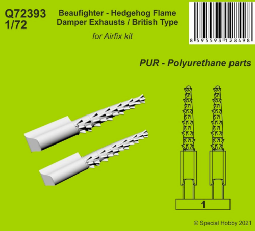CMK Q72393 Beaufighter - Hedgehog Flame Damper Exhausts / British Type