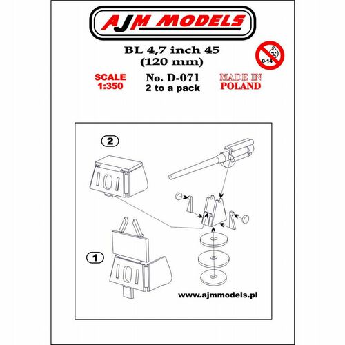 AJM Models D-071 BL 4,7 inch 45 (120 mm)