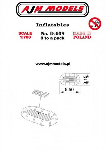 AJM Models D-039 Life Rafts (5,5x3,15mm)