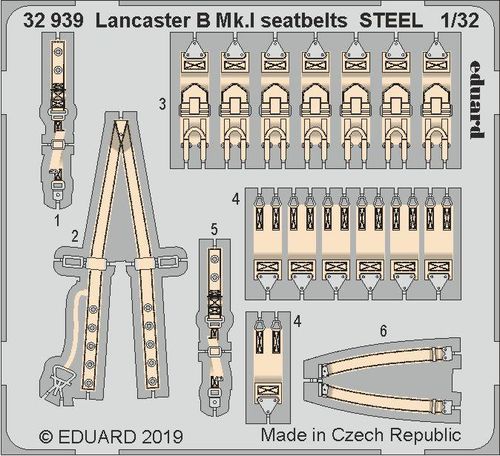Eduard 32939 Lancaster B Mk.I seatbelts STEEL HKM