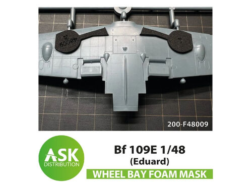 Art Scale Kit F48009 Messerschmitt Bf-109 E - Wheel Bay Foam Mask (for Eduard Kits)