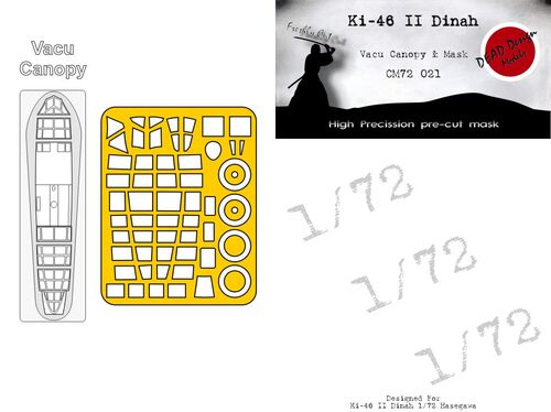 DEAD Design Models CM72021 Ki-46 II Dinah - Vacu Canopy and Mask (for Hasegawa Kits)