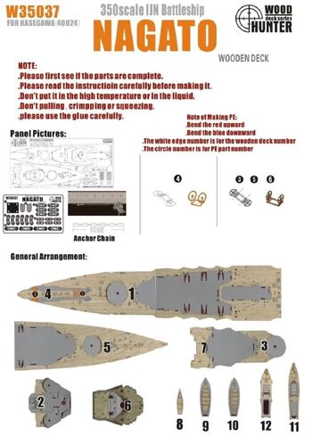 Flyhawk W35037 WWII IJN Battleship Nagato (for Hasegawa 40024)