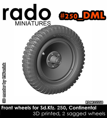Rado Miniatures 35S58 Front wheels for Sd.Kfz. 250, Continental (for Dragon kits)